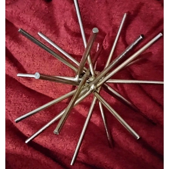 Art | Rare Mcm Atomic Metal Starburst Decor Art 9 Sea Urchin Gold Art ...